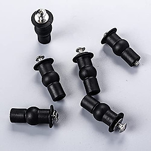 Toilet Seat Bolts,6 Pcs Toilet Seat Screws Toilet Seat Expanding Rubber Bolts for Top Fix Fixing Seats Toilet Seat Fittings Toilet Seat Hinges Toilet Lid Fixings Fixtures
