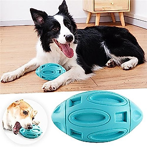 KSHQU # Pet Dog Toy Ball Dog Toy Durable Rugby Teeth Grinding Sound Dog Toy (Sky Blue, A)