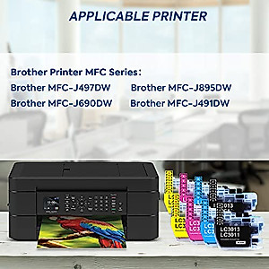 [Latest Version] LC3013 3011 ALLWORK Compatible Ink Cartridges Replacement for Brother LC3013 LC3011 Ink Cartridge Works with Brother MFC-J690DW MFC-J491DW MFC-J497DW MFC-J895DW Inkjet Printer 8 Packs