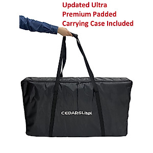 Jumbo 53" Wide DJ Event Facade White/Black Scrim Booth Two Top Corner Table Tops 23"x53" Table! Padded Carrying Case! All Aluminum Build!