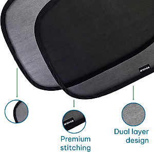 Enovoe car Window Shades for Baby - (4 Pack) - 21"x14" Cling Window Shades for car Baby - car Sun Shade, Glare and UV Rays Protection for Your Child - Baby Window car Shade for Side Window