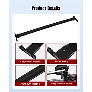 cciyu Roof Rack Cross Bar Fit for Ford Explorer Sport Utility 4-Door 2011 2012 2013 2014 2015 Aluminum 150lbs Car Top Luggage Cargo Carrier Bike Rack Rails, Black/2PCs