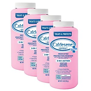 Caldesene Medicated Protecting Powder with Zinc Oxide & Cornstarch-Talc Free, 5 Ounce (4 Pack)