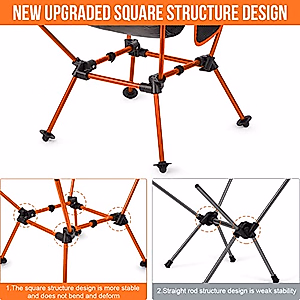 G4Free 2Pcs Lightweight Portable High Back Camp Chair, Folding Chair Lawn Chair Heavy Duty 330lbs with Headrest & Pocket for Outdoor Camp Travel Beach Gardening Travel Hiking