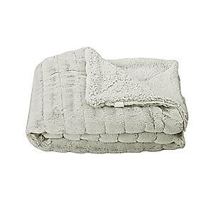 Home Soft Things Super Mink Faux Fur Throw, 60" x 80'', Oatmeal, Luxurious Fluffy Cozy Elegant Throw with Sherpa Backing Fuzzy Throw for Couch Living Room Bedroom Home Décor