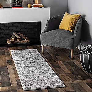 nuLOOM Shea Vintage Runner Rug, 2' x 6', Grey