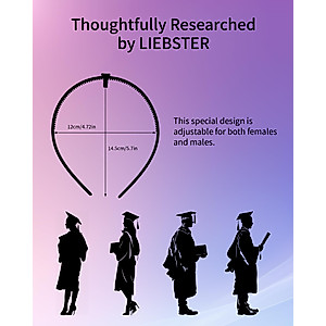 Liebster Handmade Grad Cap Remix Headband - Elegant & Secure for Perfect Graduation Fit Black