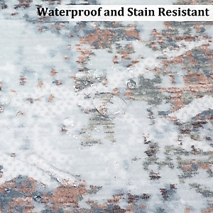 CAROMIO 9x12 Large Living Room Rug Modern Abstract Floor Carpet Indoor Non-Slip Stain Resistant Geometric Rug Washable Contemporary Carpet Rug Throw Rugs for Dining Room Home Office, Grey