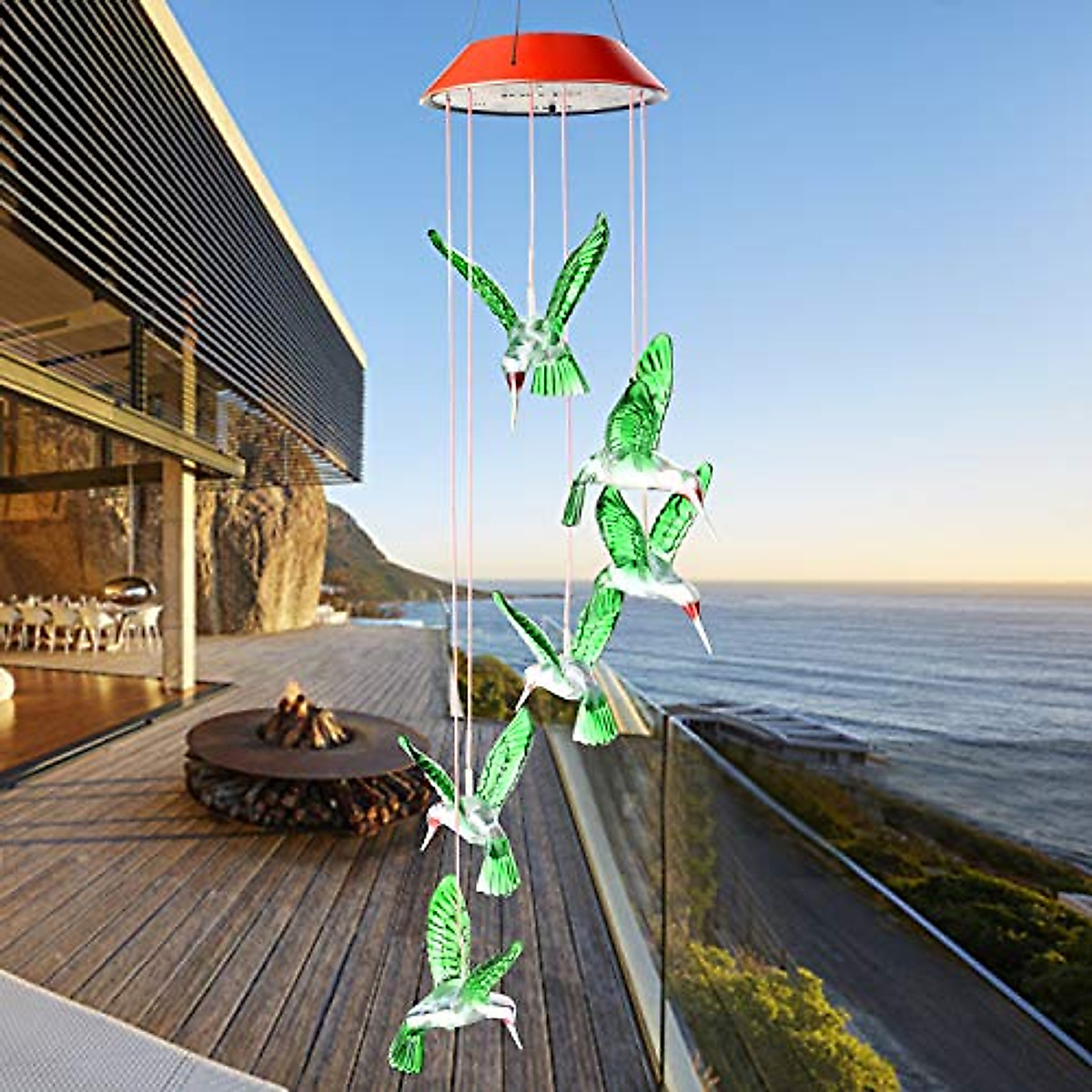 Hummingbird Gift,Solar sind shimes,Gifts for All mom/Grandma/Women/Aunt/Daughte/Friend/Niece/Sister/Teacher/dad, Mother Birthday Gift, Gardening Gifts,windchimes Outside, Perfect for Patio, Garden