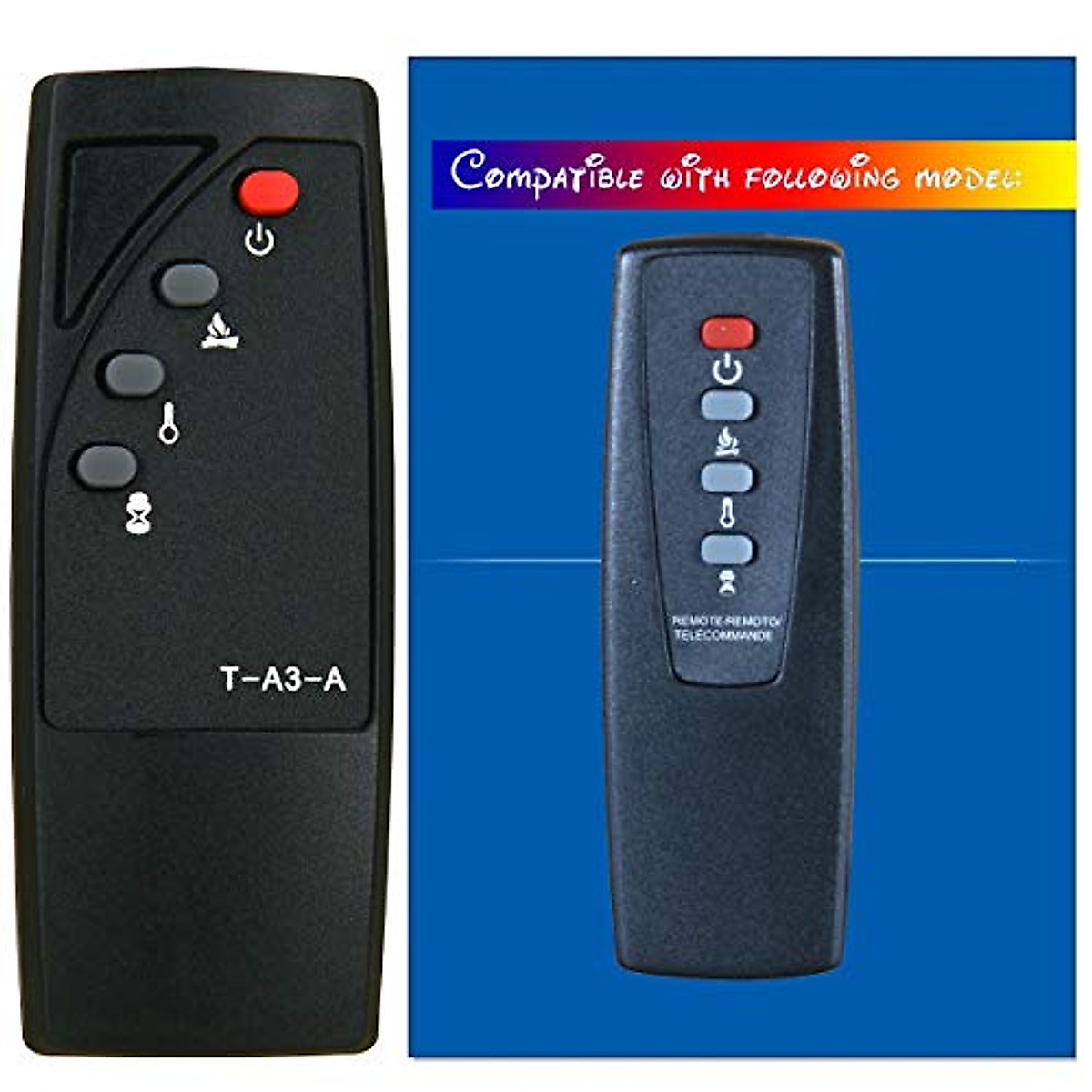 Replacement for Twin Star ClassicFlame Style Selections Fireplace Stove Heater Infrared Remote Control P71 73092/26DE9301-PC72 23WM1258 23EF023GRG 26EF023GRG 26EF023GRG-200 26EF023GRG-201 (T-A3-A)