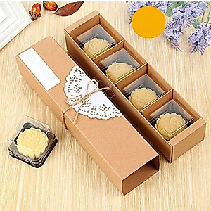 50 Pack black bottom Clear cover plastic mini cake box - muffin box - moon cake box - mung bean cake snow Mei Niang box（bottom 2 1/2 Inch X high 1-1/2 Inch）