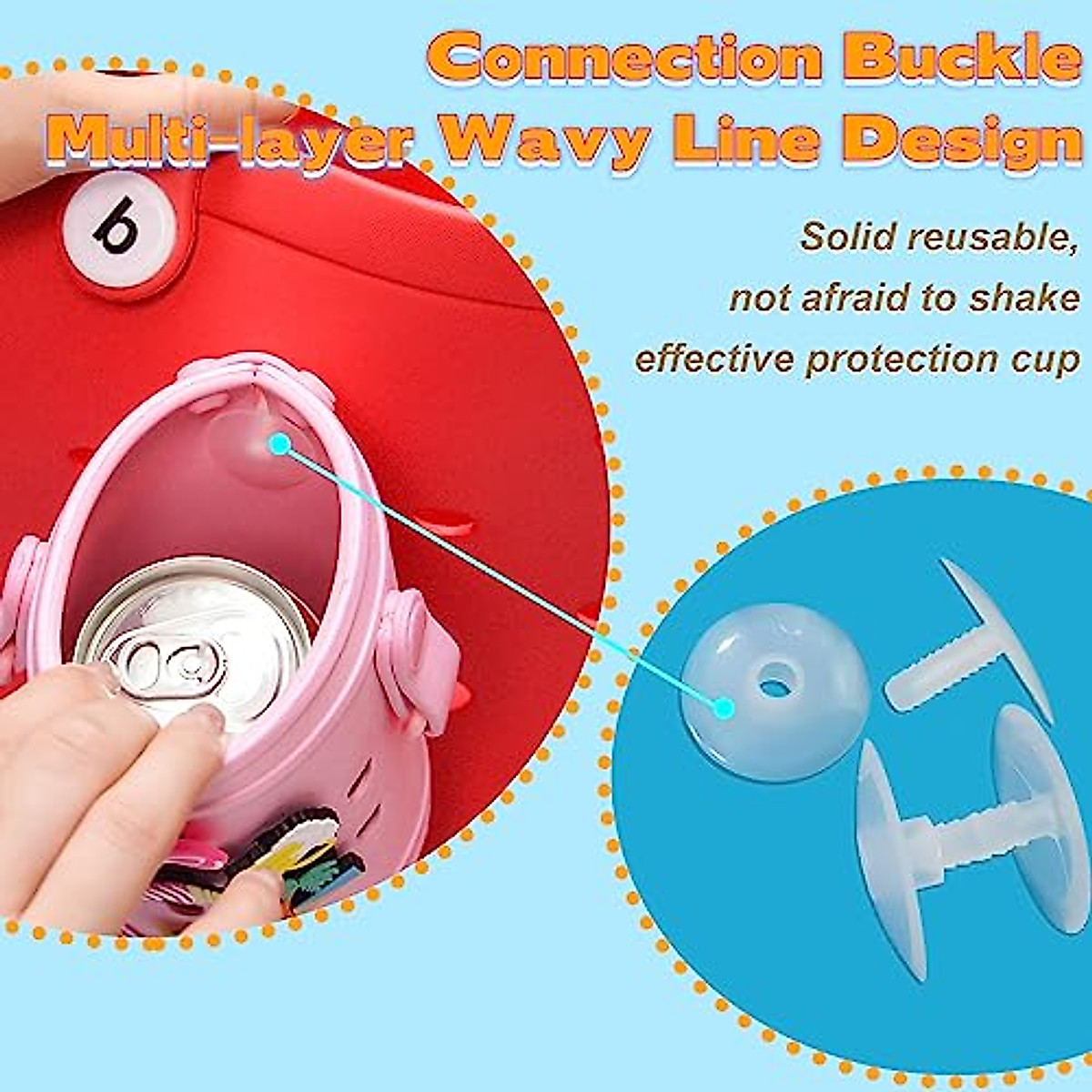 Bear Cup Holder Compatible with Bogg Bags Drink Can Water Bottle Attachment with Cute Charm Accessory-Keep Bottles, Or Personal Items Handy with Your Tote Bag- Extra Large Size Fits Most Cups (Pink)