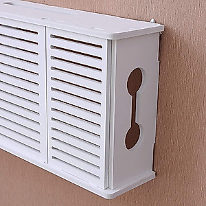 Good home Multifunctional Wall - Mounted Wireless Router Storage Box-Wall-Mounted WiFi Multimedia Set-top Box Shelf White Wall Decorative Shelf TV Cabinet DV Shielding Box