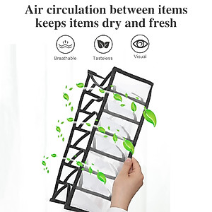 Songsier 6PC Washable Wardrobe Clothes Organizer, Washable Clothes Organizer for Folded Clothe, Mesh Clothes Storage Organizer for T-shirt, Socks, Legging, Scarves, Underwear（2large+4small）