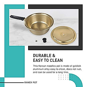 Korean Food Ramen Noodle Pot - Ramyun Cooker for Cooking, Soup, Curry, Pasta, Stew and More with Heatproof Single Handle, Lid - 1 Pack, 6.3 Inches