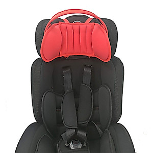 Adjustable Child Car Seat Head Support, Universal Suitable for Both Children and Adults, Head Protect Pad on Child Car Seat, Safety Car Sleeping Headrest for Child, Infants, Toddlers and Adults (Red)