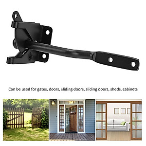 VTOSEN Black Door Locks Hasp Latch - Carbon Steel Security Padlock Clasp for Sheds, Closets, Lockers - Wood Fence Gate Latch, Door Hinge, Garden Door Lock