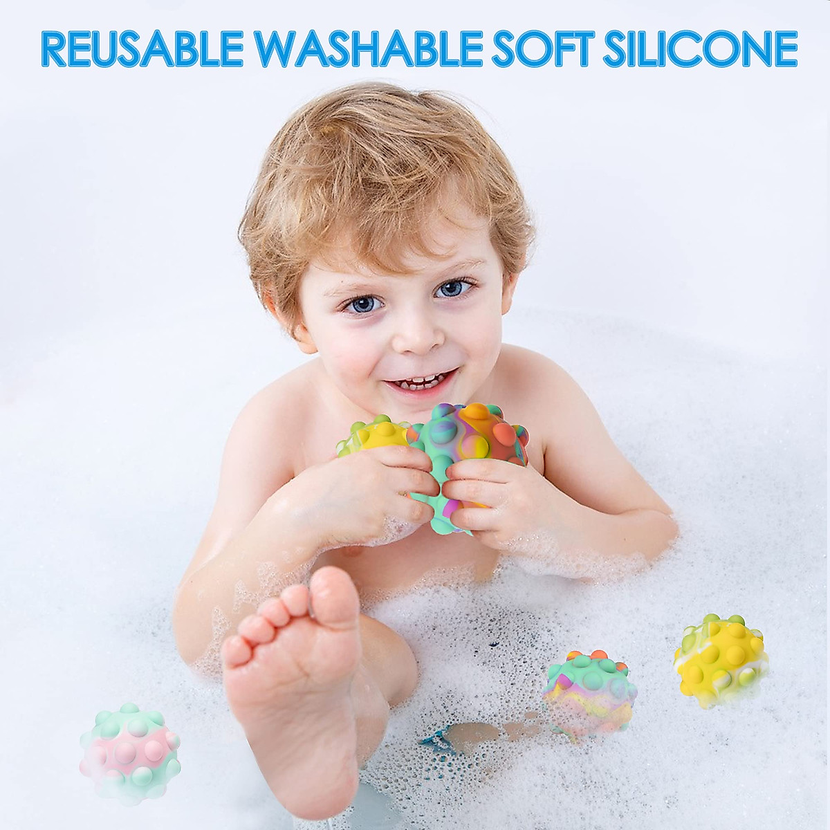 Stress Balls Fidget Toys for Adults and Kids Gift, Big Squishy Pop It Sensory for Autism Relief (1 Big Red and 2 Small Balls)