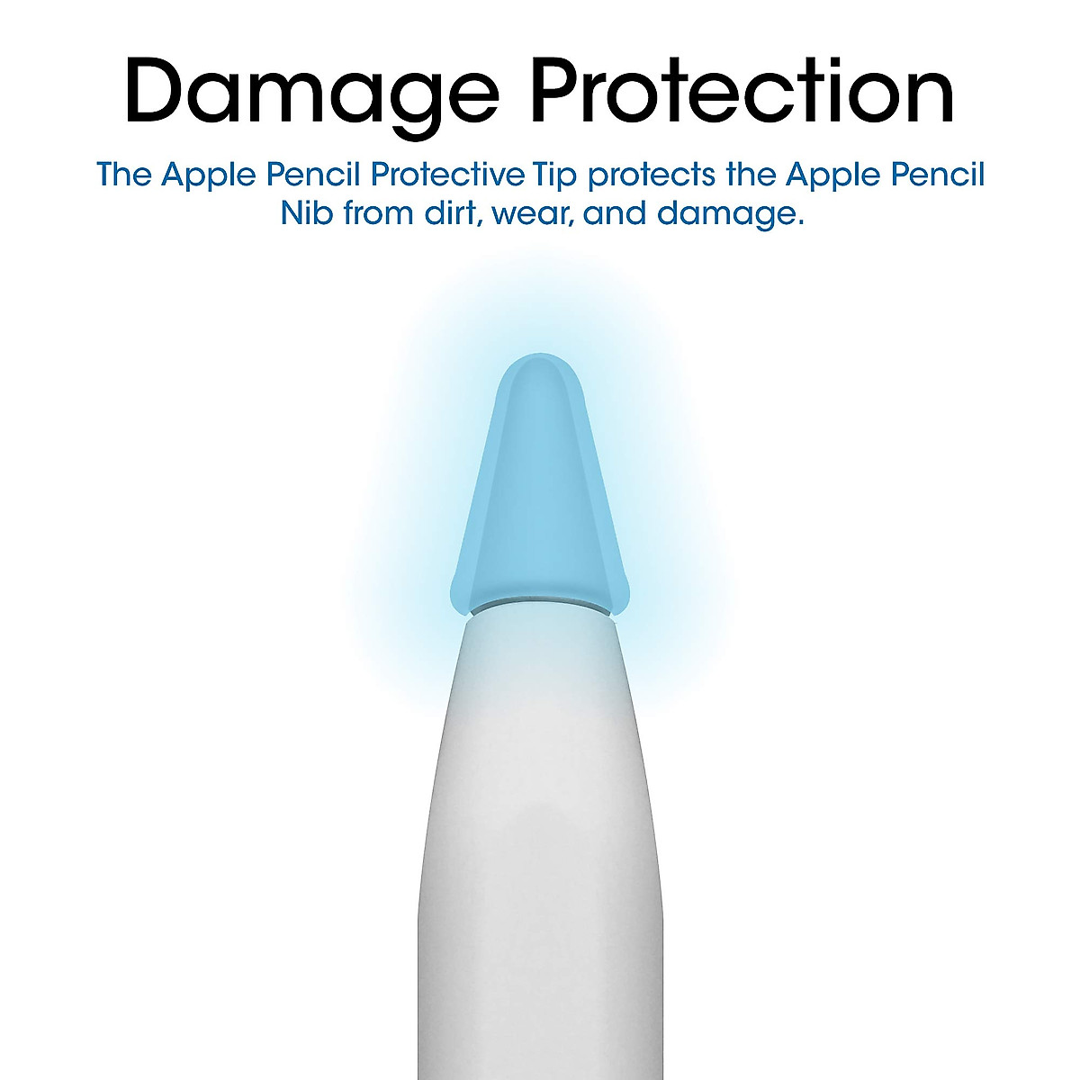 TechMatte Apple Pencil Tip Cover (40-Pack, Clear) Drawing Increased Friction Tool Compatible with Apple Pencil 1 and 2