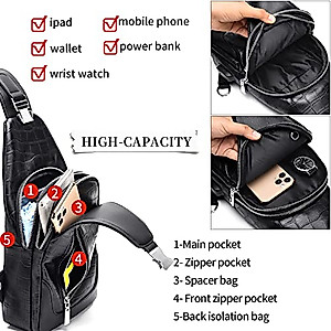 FSD.WG sling Backpack for Men Chest Bag Crossbody Shoulder Bags Travel Bag Purse for Men with Water Resistant