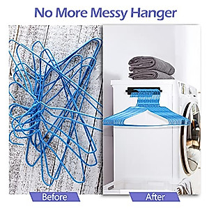 KKUYT Magnetic Hanger Organizer, Hanger Storage Stacker Holds up 40 Metal Coat Hanger, Hanger Rack for Washing Machine, Wall Mount Clothes Hanger Holder Rack to Keep Laundry Room Closet Tidy