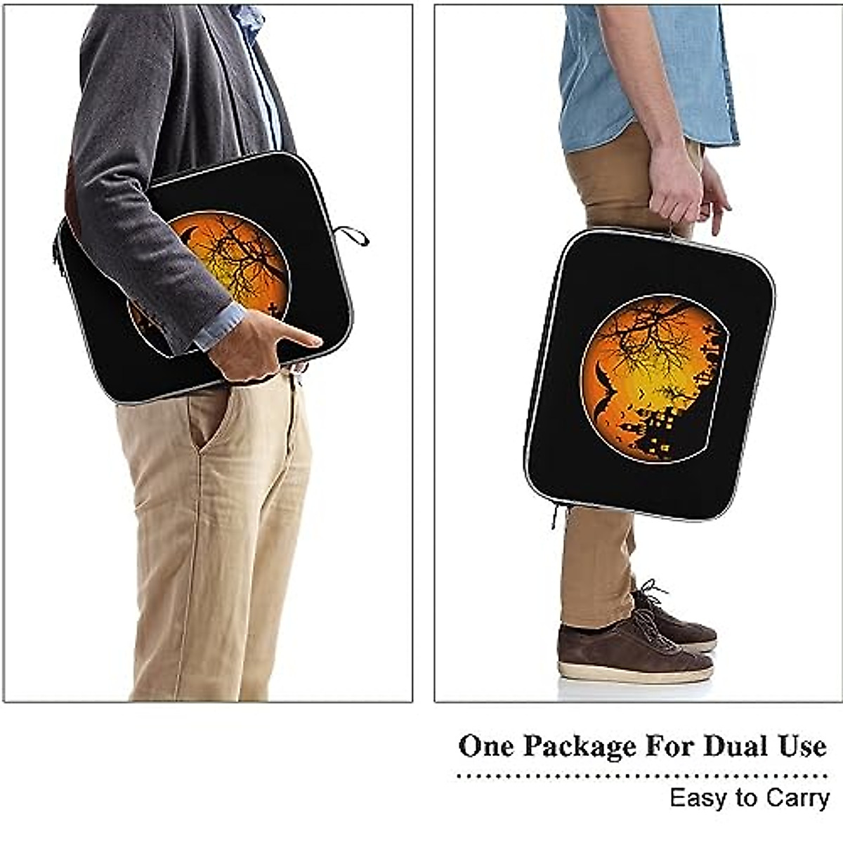 Twilight Bat Halloween Laptop Sleeve Case Protective Notebook Carrying Bag Travel Briefcase 14inch