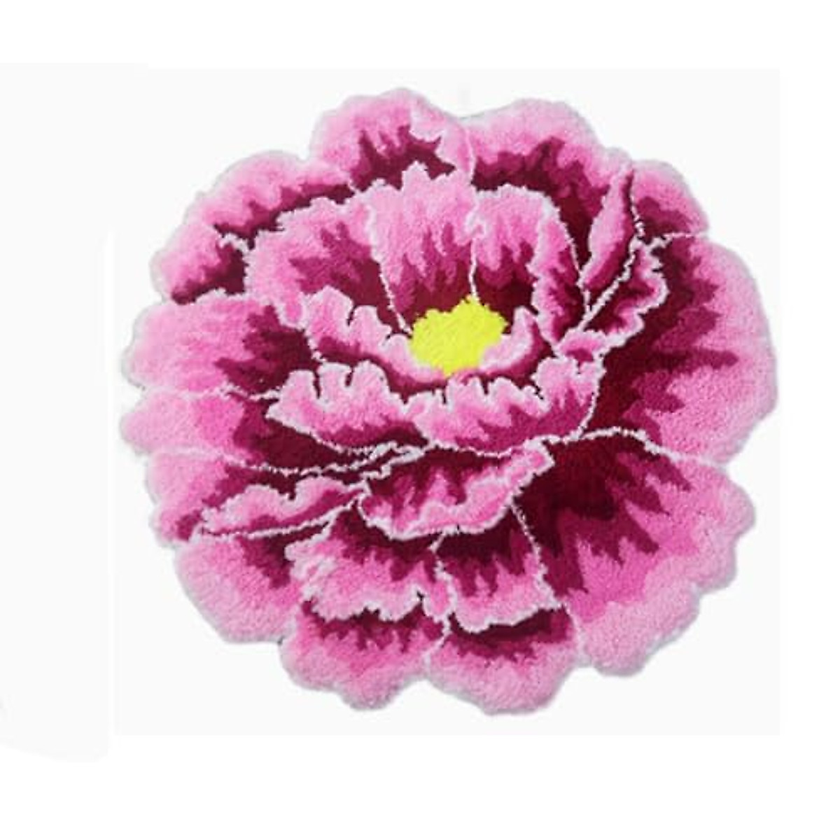 Judy Dre am Pink Peony Flower Area Rugs for Bedroom Kitchen Bathroom Floral Round Rugs Soft Bath Rug Mat Modern Washable Non-Slip Shower Bathtub Mat for Christmas Home Party