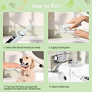 Tooth Polisher, Smile-Aid Multifunctional Replacement Head Teeth Cleaning Kit for Daily Cleaning and Care for People, Cats and Dogs, USB Charging, Waterproof