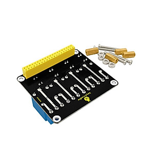 KEYESTUDIO 5V DCAC 4-Channel Relay Hat Shield Module Expansion Board for Raspberry Pi 4/A+/B+/Pi 2 Model B/Pi 3 Model B