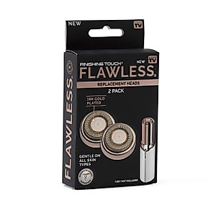 Finishing Touch Flawless Face Replacement Heads Generation 1, 2 x 18 Karat Gold-Plated Hypoallergenic, Single-Ring Heads for Flawless Face 1.0, Set of 2
