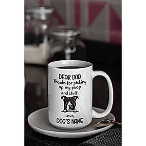 Personalized Pit Bull Coffee Mug, Pitbull Terrier Custom Dog Name, Customized Gifts For Dog Dad, Father's Day, Birthday Halloween Xmas Thanksgiving Gift For Dog Lovers Mugs