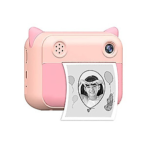 CalmGeek Cute Kids Instant Print Camera 1080P Digital Video Camera Dual Camera Lens 12MP 2.4 Inch LCD Screen Built-in Battery Birthday Festival for Boys Girls