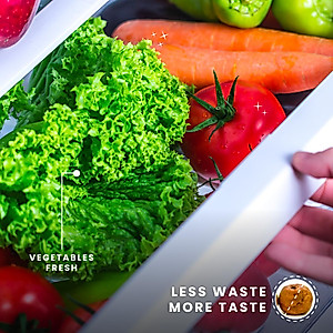 Grand Fusion Crisper Drawer Liner, Zeolite-Infused Material to Keep Produce Fresh Longer, Extend Fruits and Veggies Life with Ethylene Gas Absorption and Reduce Waste. Clear. Pack of 4