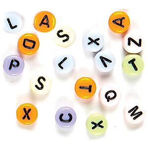Baker Ross Alphabet Beads, Pony Bead Crafts for Kids Arts and Crafts and Jewelry Making (Pack of 400 Pieces), Assorted, ET151