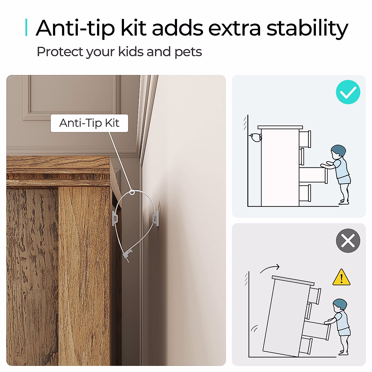 LINSY HOME Dresser for Bedroom, Rustic Chest of Drawers, 5 Drawer Dresser with Metal Handles, Tall Dresser for Entryway, and Closet Storage, Brown