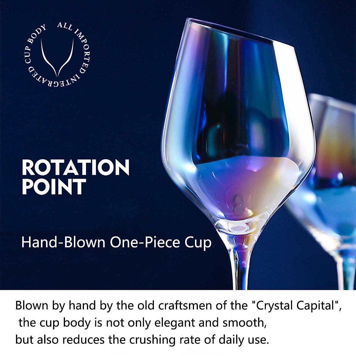 Wine Glasses Set of 2-Premium Crystal Red Wine Glasses Hand Blown-15 oz,Long Stem,Thin Rim,Perfect for Red or White, Daily Use,Unique Anniversary or Birthday Gift