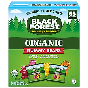 Black Forest Organic Gummy Bears Candy, 0.8 Ounce Pouches (65 Count)