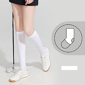 WOBBLO Over knee Sunscreen Stocking, Non-slip Breathable UPF50 Cooling Socks, Elastic Ice Silk Socks