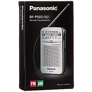 Panasonic RF-P50 AC/Battery Operated AM/FM Portable Radio (Discontinued by Manufacturer) (Silver/Small)