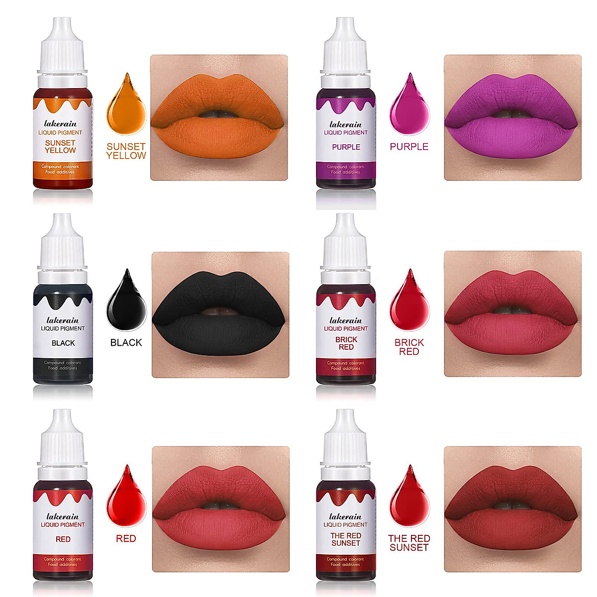 BONNIE CHOICE 12 Colors Liquid Lip Gloss Pigment Set, DIY Lipstick Liquid Pigment Set for Making Lip Gloss, DIY Lip Gloss Pigment Cosmetic Dye, Edible Coloring Pure Plant Pigment for Lip Gloss Base