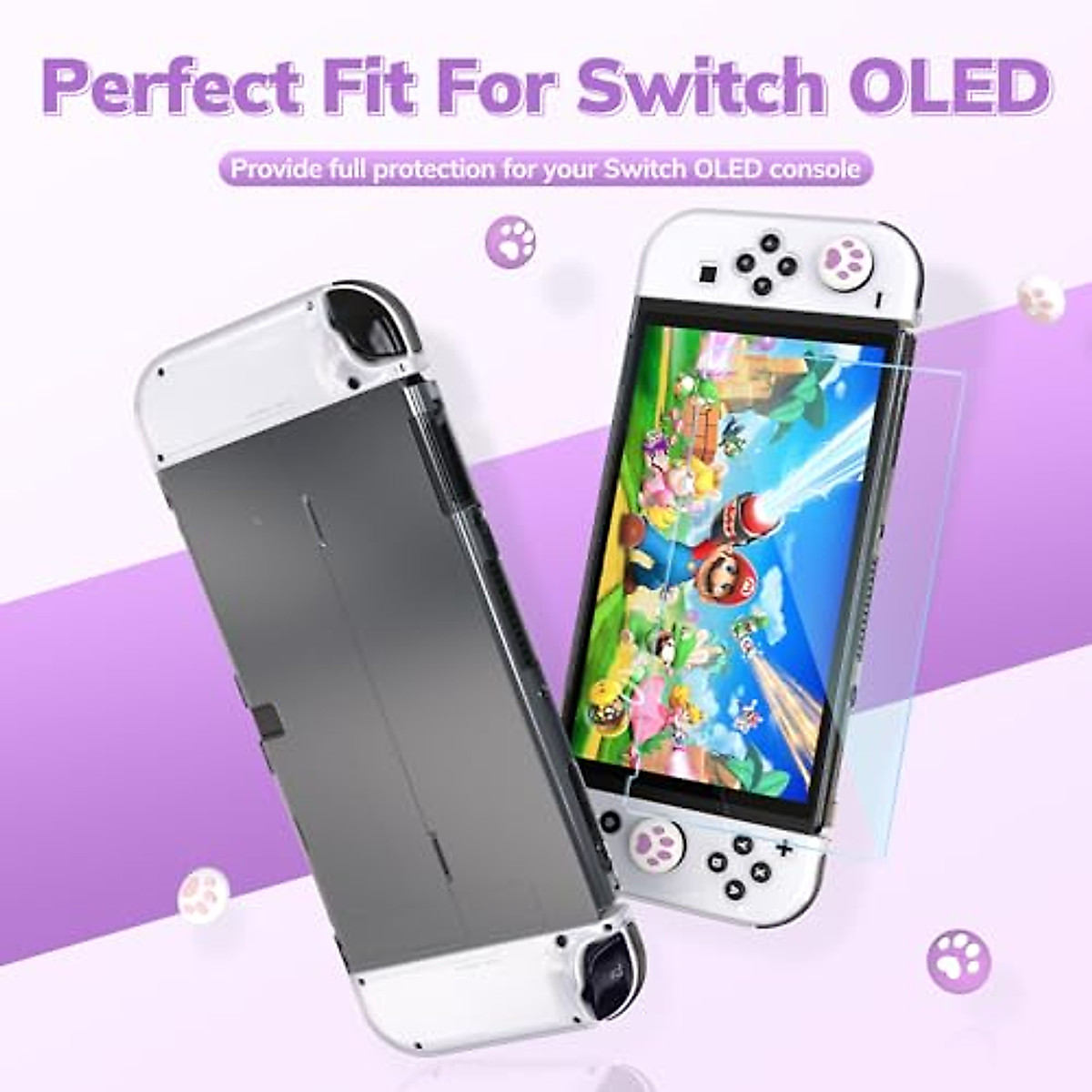 Younik Switch OLED Accessories Bundle, 16 in 1 Accessories Kit Includes Switch OLED Carrying Case, Protective Case Cover for Console & J-Con, Screen Protector, Adjustable Stand, Switch Game Case