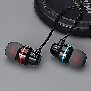 Washranp YT1 Wired Earbuds in-Ear Heavy Bass Metal Type-c Wire Control Music Earphones for Gaming Sport iOS Android Smartphone Black