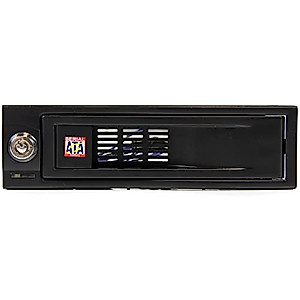 StarTech.com 5.25in Trayless Hot Swap Mobile Rack for 3.5in Hard Drive - Internal SATA Backplane Enclosure - Lockable drive bay , TAA (HSB100SATBK)