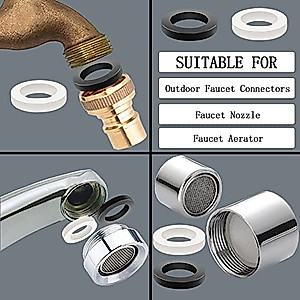 TWCC 256 Pcs Assorted Flat Rubber Washers Plumbing Large Gasket Assortment Kit Hose Gasket Set,for Garden Hose Adapter Water Tank Pipe Splitter Shower Head Water Meter Coupling Washers Repair