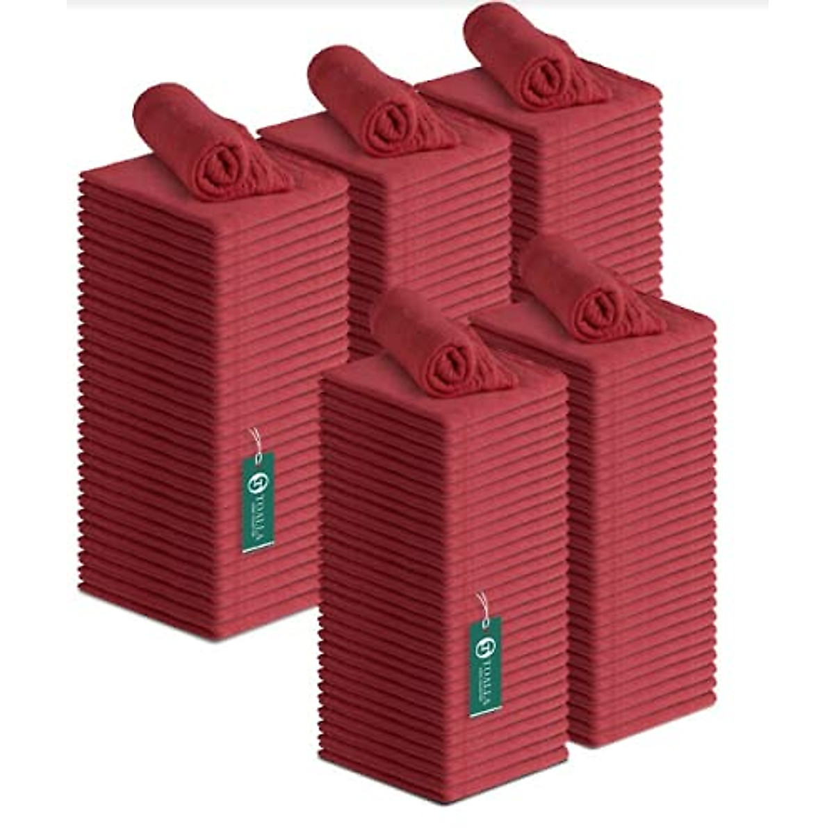 TOALLA Cotton Shop Towels Red – (Pack of 150) Size 14x14 Inches Cleaning Rags – Absorbent Shop Rags and Multipurpose Cleaning Towels for Automobiles, Industries, Garage and Homes