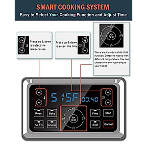 Grill and Air Fryer Combo, CATTLEMAN CUISINE 10-in-1 Indoor Electric Grill, Stainless Steel Air Fryer Grill with Air Grill, Air Fryer, Roast, Bake, Dehydrate, Beef & Fries, 6.5QT, Silver