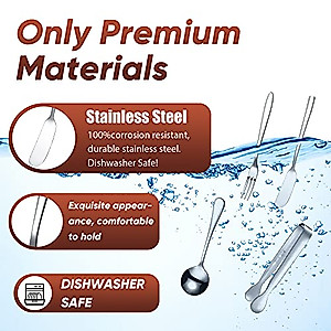 Cheese Butter Spreader Knives Set Charcuterie Accessories Stainless Steel Spreader Knives Charcuterie Boards Utensils Mini Serving Tongs Spoons and Forks for Pastry Making (Silver, 14 Pcs)