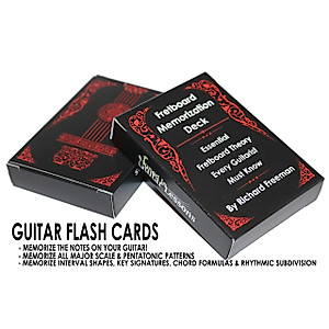FRETBOARD MEMORIZATION DECK | 54 Guitar Flash Cards | Great Guitar Learning Gift for Guitar Players & Guitar Teachers | Guitar Music Theory | Alternative to Guitar Learning Stickers & Posters