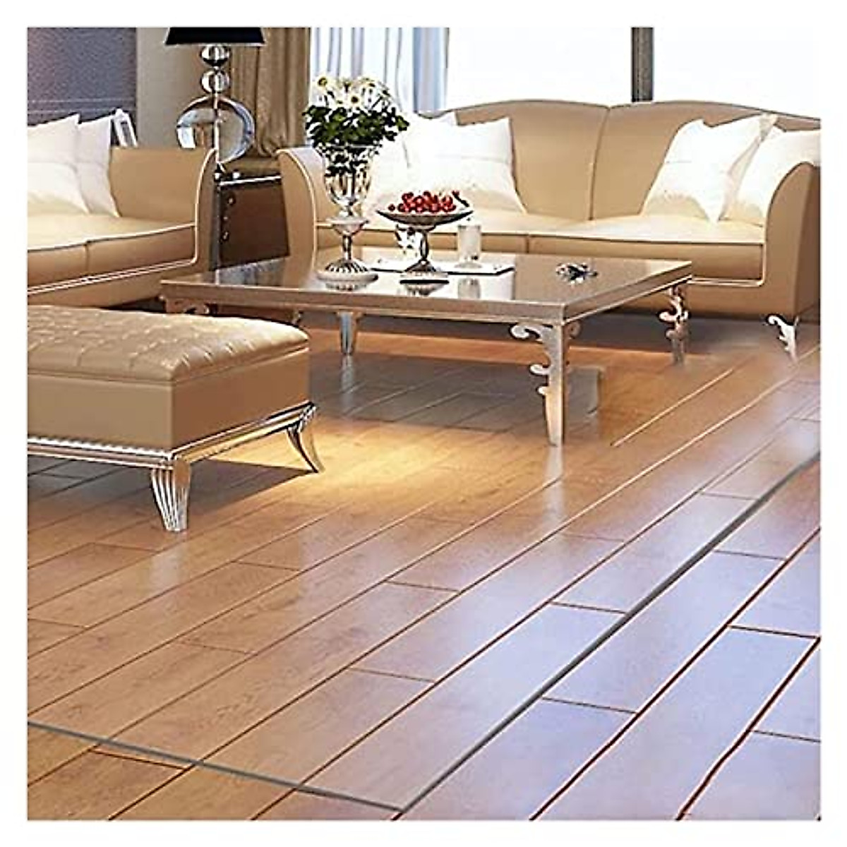 Clear PVC Desk Chair Mat 2mm Area Rug Large Clear Vinyl Runner Rug/Protector for Hardwood Floors - Multipurpose Rectangular Vinyl Roll, Anti-Oxidation,Can be Cut,80/100/120/140cm Wide,100-600cm for O