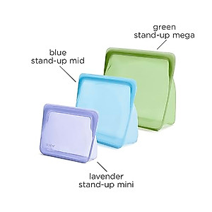 Stasher Premium Silicone Reusable Food Storage Bags, 3-Pack, Multi | Multi-Use Food Storage Bags, Lunch Bag, Travel Containers | BPA Free, Leak-free, Dishwasher-Safe, Eco-friendly